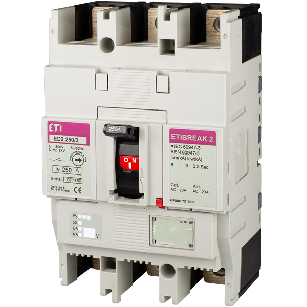 Rozłącznik izolacyjny 3P 250A 6kA ED2 250/3 004671273 – ETI-POLAM | TIM SA