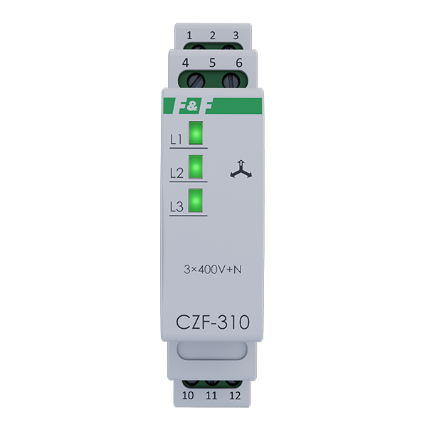 Przekaźnik zaniku i asymetrii faz 10A 1P 4sek 55V CZF-310 – F&F | TIM SA
