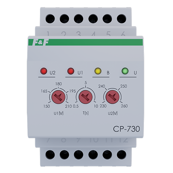 Przekaźnik kontroli napięcia 3-fazowy 1P 10A 150-210/230-260V AC CP-730 – F&F | TIM SA